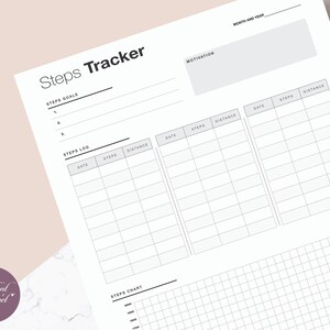 Steps Tracker Daily Habit Tracker Planner Tracker Printable Tracker ...