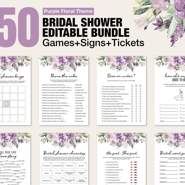 Purple Bridal Shower - Etsy