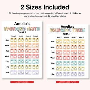 Printable I Brushed My Teeth Chart, Kids Teeth Brush Tracker, Teeth ...