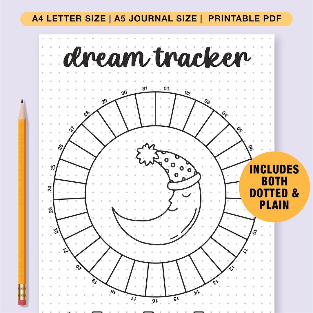 Dream Tracker Printable Journal Page Dream Log Habit Tracker Dream ...