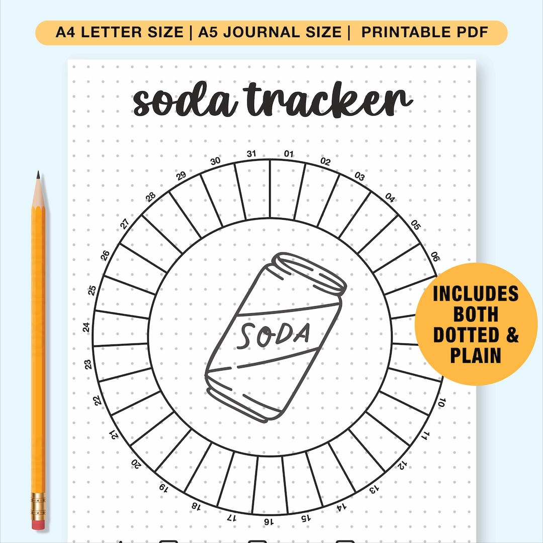 Monthly Soda Tracker, Printable Soda Pop Tracker, Printable Soda ...