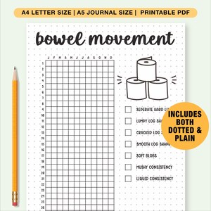 Yearly Bowel Movement Tracker IBS Tracker Irritable Bowel Syndrome Printable Sheet Food ...