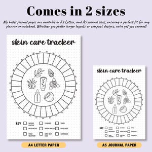 Monthly Skin Care Tracker Printable Journal Page Self Care Tracker ...