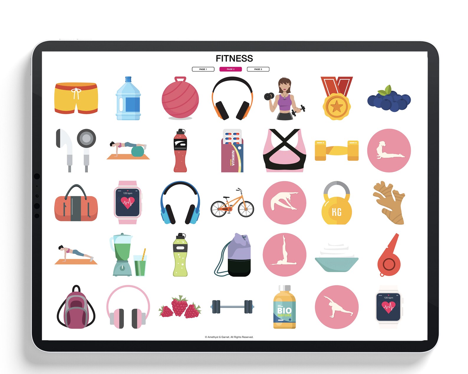 Fitness Digital Stickers Fitness Planner Digital Planner Etsy