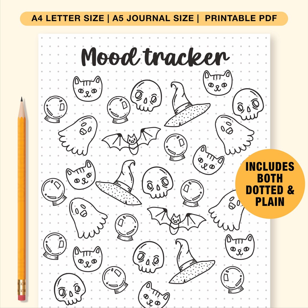 Spooky Mood Tracker PRINTABLE Journal Page Planner Page Feelings ...