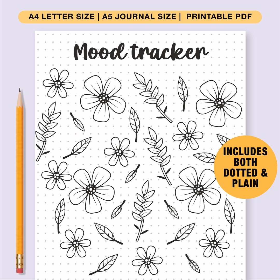 Floral Mood Tracker PRINTABLE Journal Page Planner Page Feelings ...