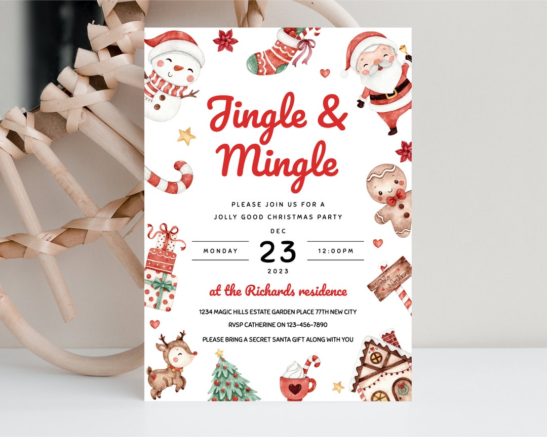 Beautiful Christmas Party Invitation, Editable Christmas Party ...