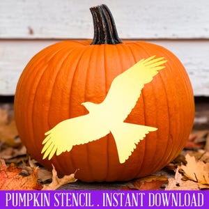 Eagle Pumpkin Stencil, Bird Printable Stencil, Bird Jack O' Lantern ...