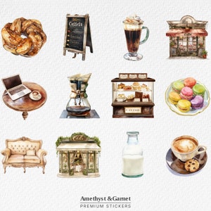 Cafe Stickers Digital, Coffee Stickers, Tea Time, Cute Digital Stickers ...