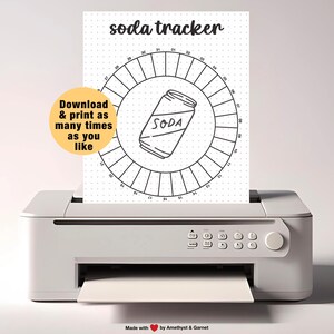 Monthly Soda Tracker, Printable Soda Pop Tracker, Printable Soda ...