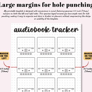 Audiobook Tracker Printable,reading Log Printable Bujo,book Reading ...