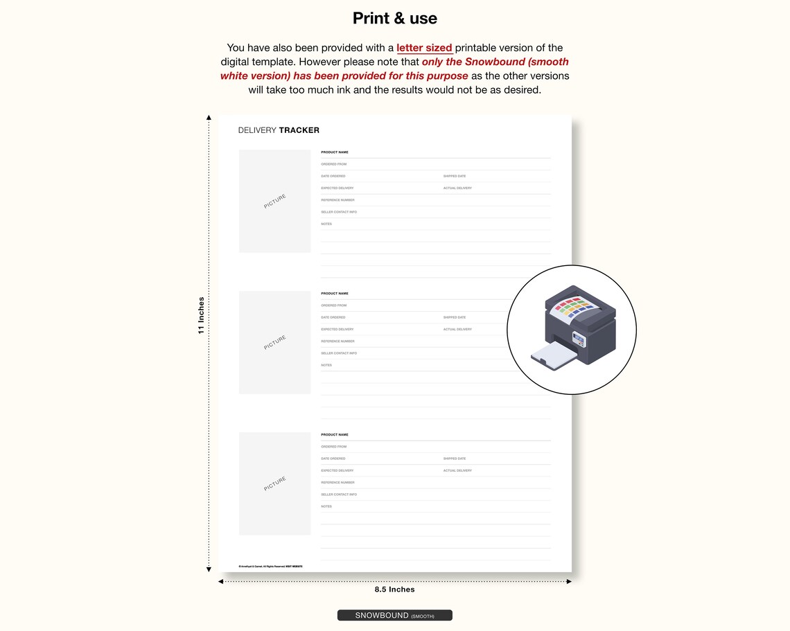 DELIVERY TRACKER Priority Matrix Tasks Digital Templates - Etsy