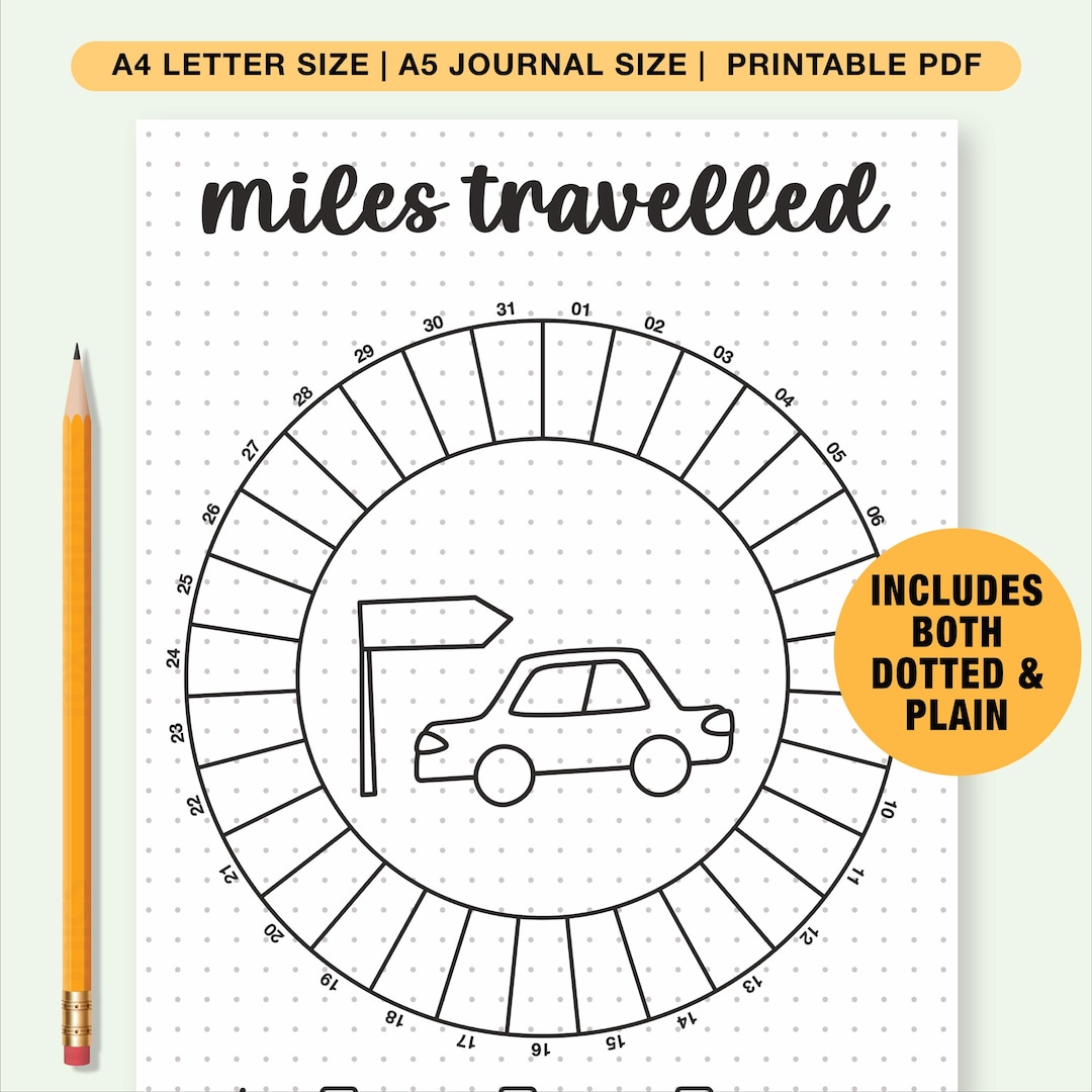 Monthly Mileage Tracker Printable, Work Trip Miles Tracker, Business ...