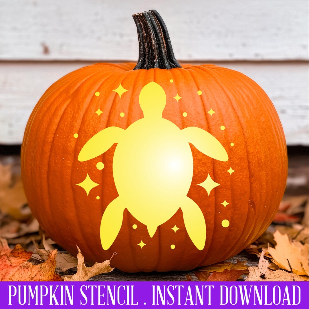 Turtle Pumpkin Stencil, PRINTABLE Pumpkin Stencil, Jack O' Lantern ...