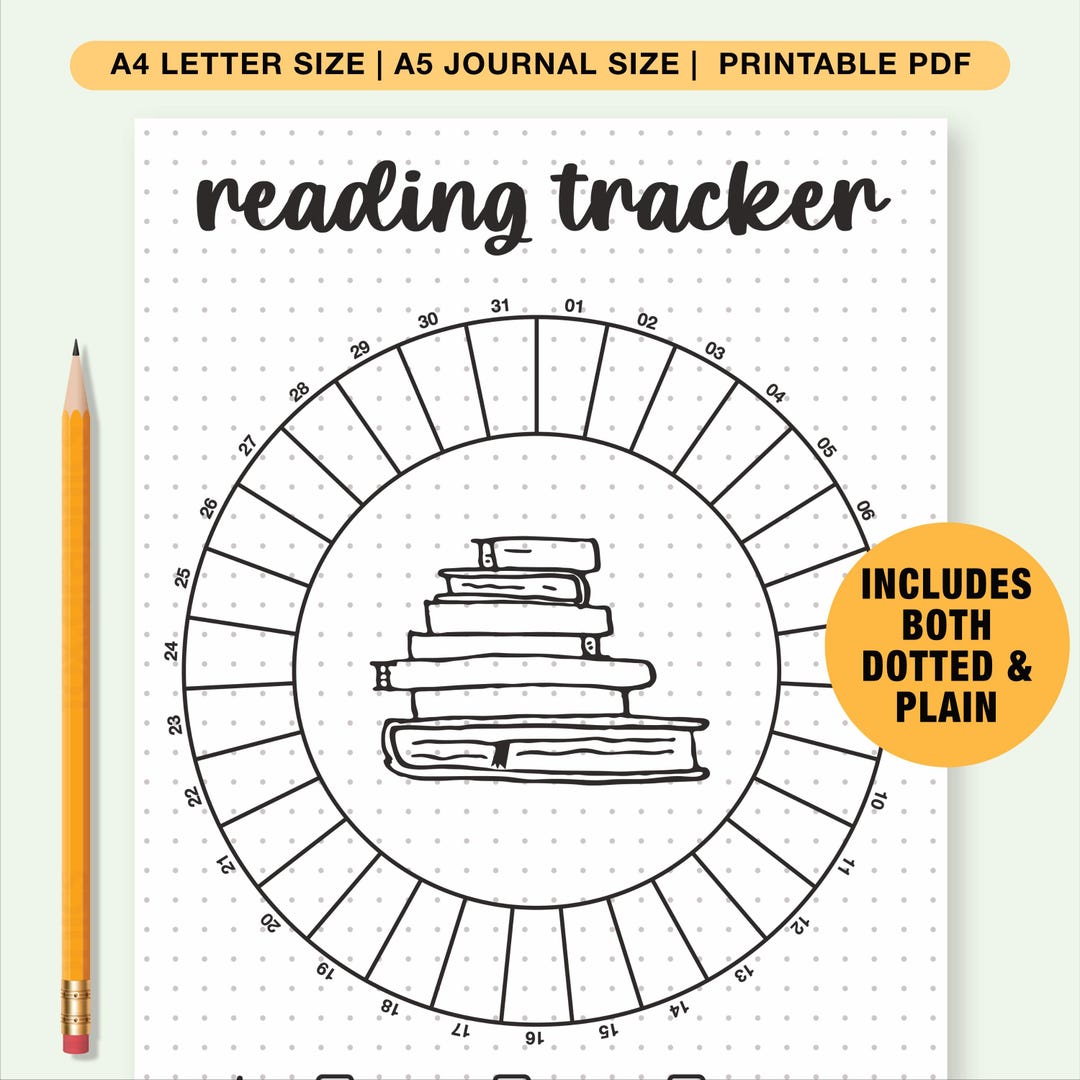 Monthly PRINTABLE Reading Tracker Journal Page Reading Log Reading ...