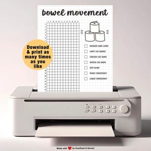 Yearly Bowel Movement Tracker IBS Tracker Irritable Bowel Syndrome Printable Sheet Food ...