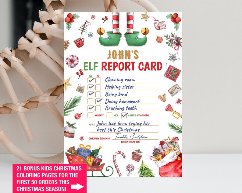 Editable Elf Report Card Personalized Elf Letter Christmas Elf Letter ...