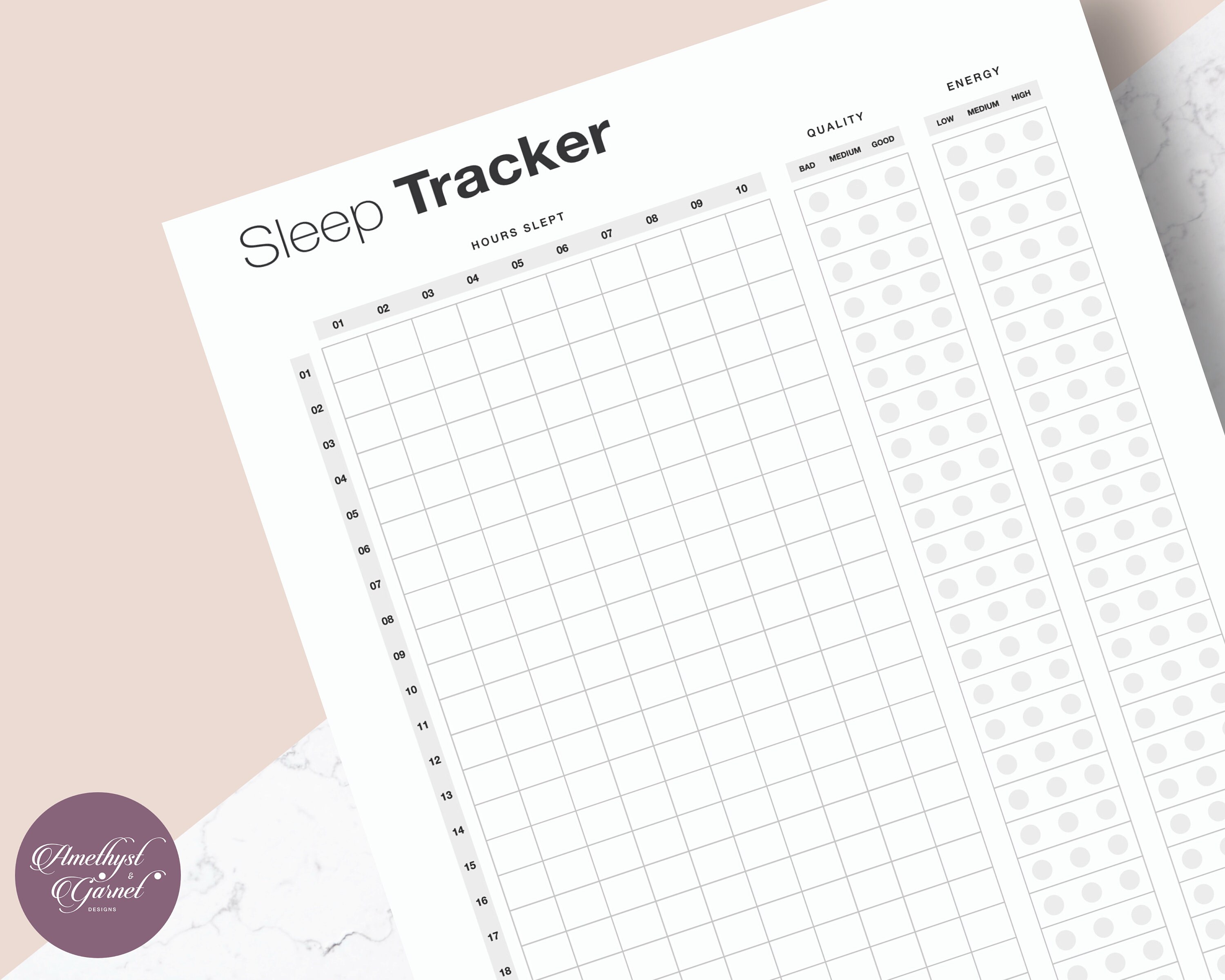 Sleep Tracker Printable Sleeping Log Sleep Journal Self - Etsy UK