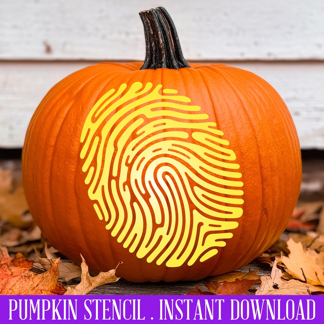 Fingerprint Pumpkin Stencil, Finger Printable, Pumpkin Stencil, Hand ...