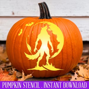 Werewolf Pumpkin Stencil, Werewolf Printable Pumpkin Stencil, Jack O ...