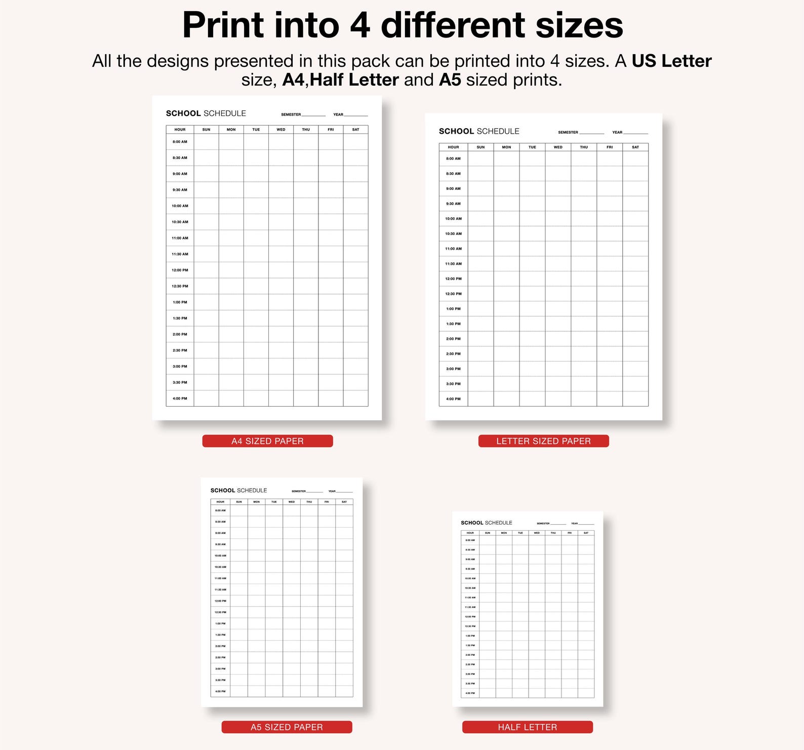 School Schedule, Printable Schedule, School Timetable, Class Schedule ...