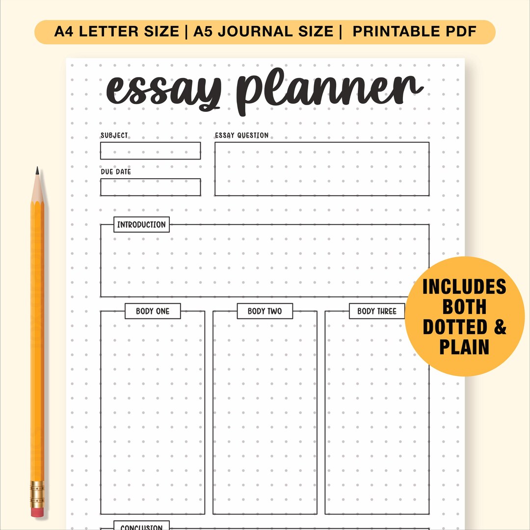 Essay Planner Printable for Students | Essay Writing Template ...