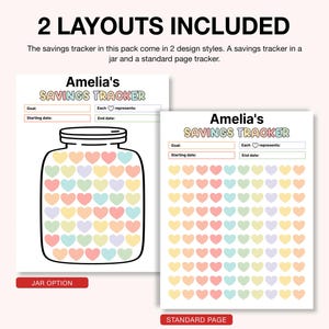 Printable Kids Savings Tracker, Kids Money Saving Goals, Financial ...
