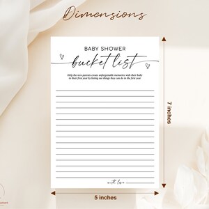 Baby Bucket List, Minimal, Modern, Rustic, Baby Shower Game, Printable ...