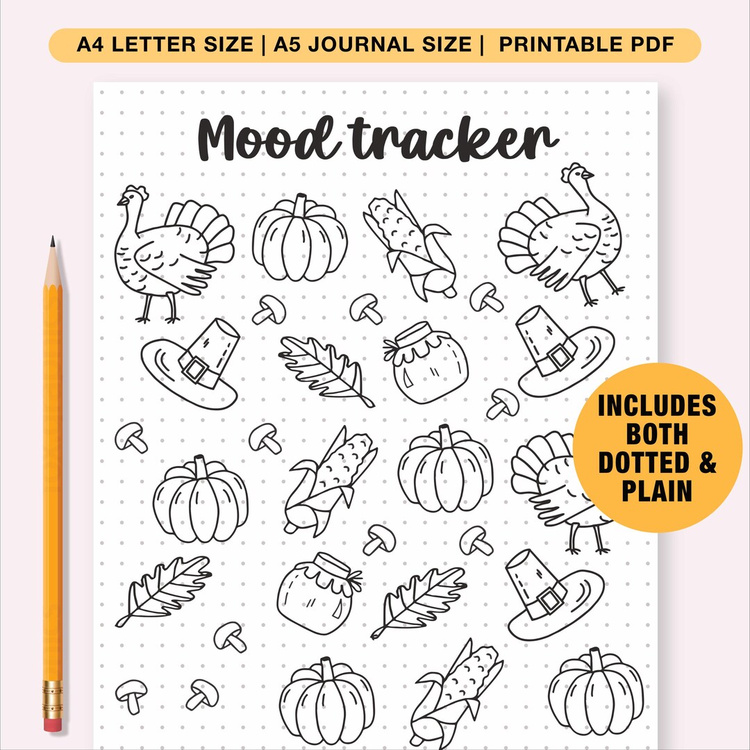 Fall Mood Tracker PRINTABLE Journal Page Planner Page Feelings Tracker ...