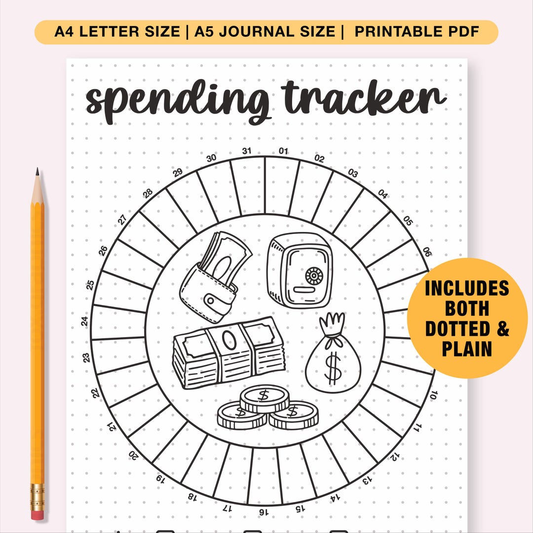 Monthly Printable Spending Tracker Journal Page – Planner, Finance, and ...