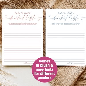 Baby Bucket List, Minimal, Modern, Rustic, Baby Shower Game, Printable ...