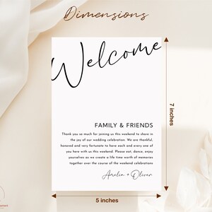 Welcome Letter and Itinerary, Wedding Schedule of Events, Agenda ...