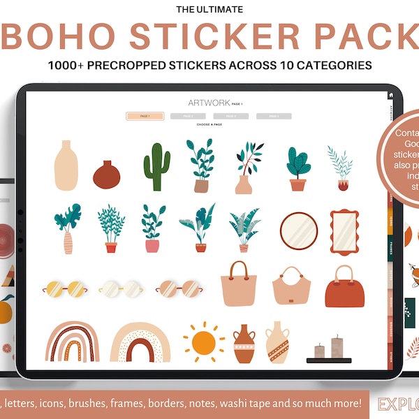 Boho Stickers - Etsy