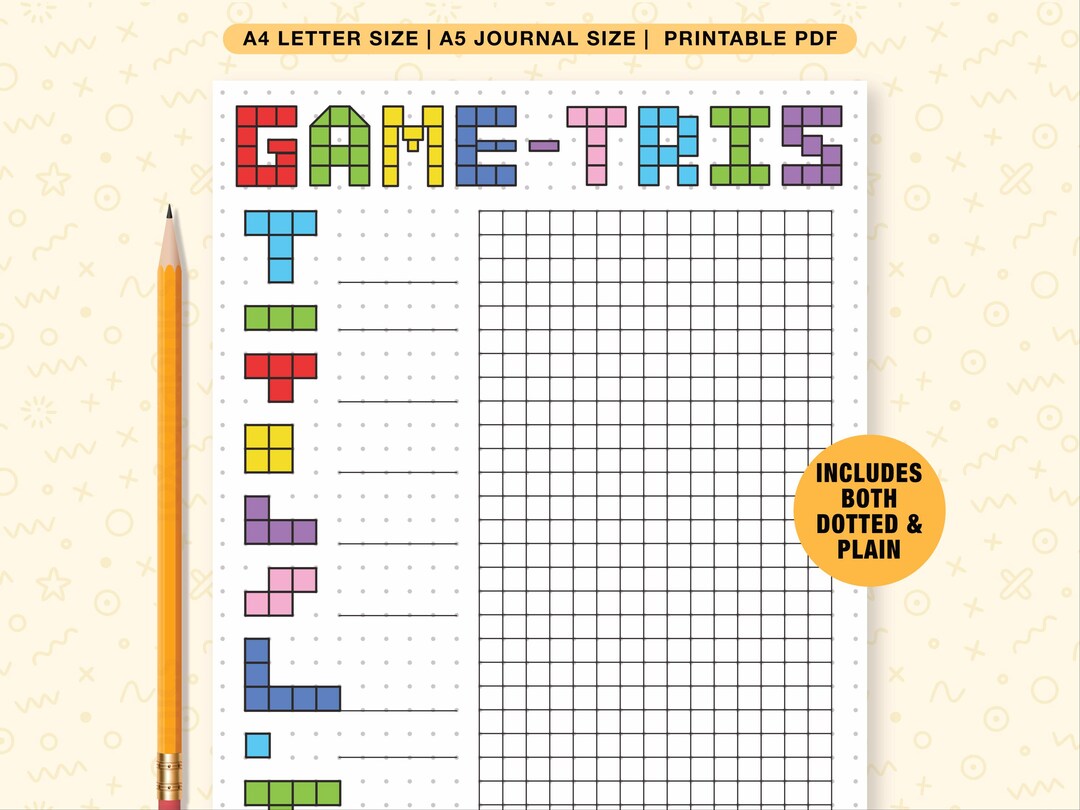 Game-tris Gaming Tracker Printable Journal Page Video Game Log Video ...