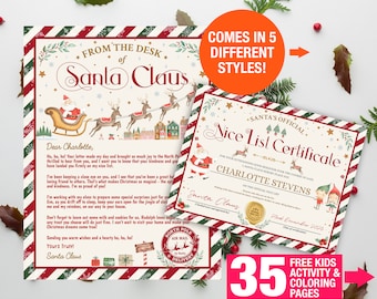 Personalised Letter From Father Christmas, Santa Keepsake, Nice List ...