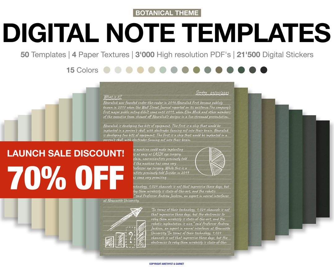 Digital Note Paper Templates Templates Notetaking, Digital Notebook ...