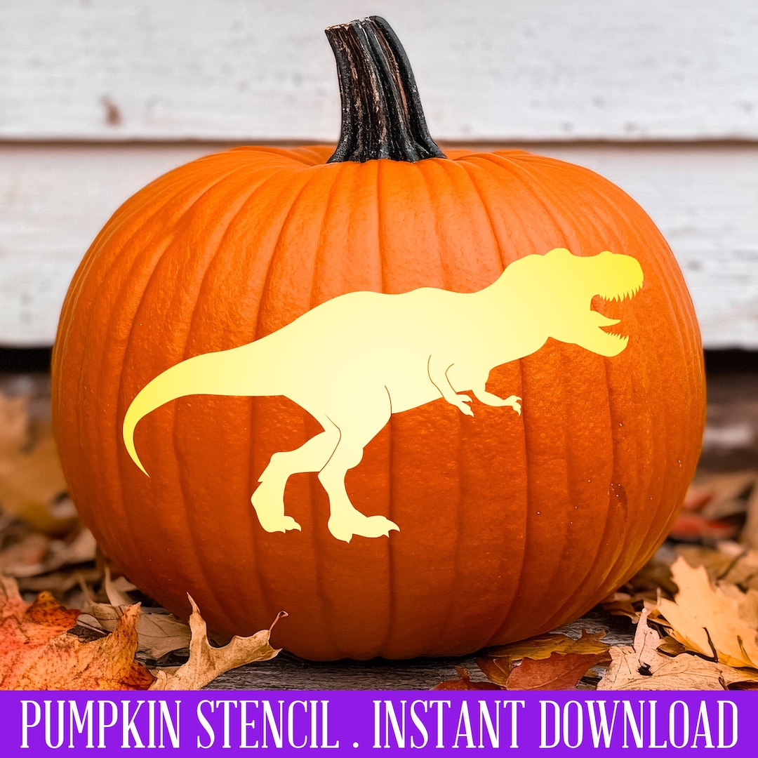Trex Dinosaur Pumpkin Stencil, Halloween Skeleton, Animal Stencil, Jack ...