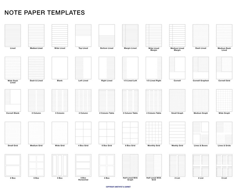Gold Dust Digital Notepaper Templates Notetaking Digital | Etsy