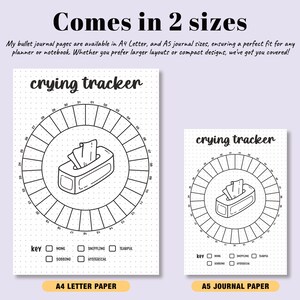 Monthly Crying Tracker Printable Journal Page, Planner Page, Crying Log ...