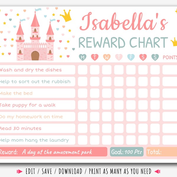 Reward Chart - Etsy