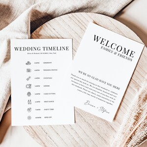Welcome Letter and Itinerary, Wedding Schedule of Events, Agenda ...