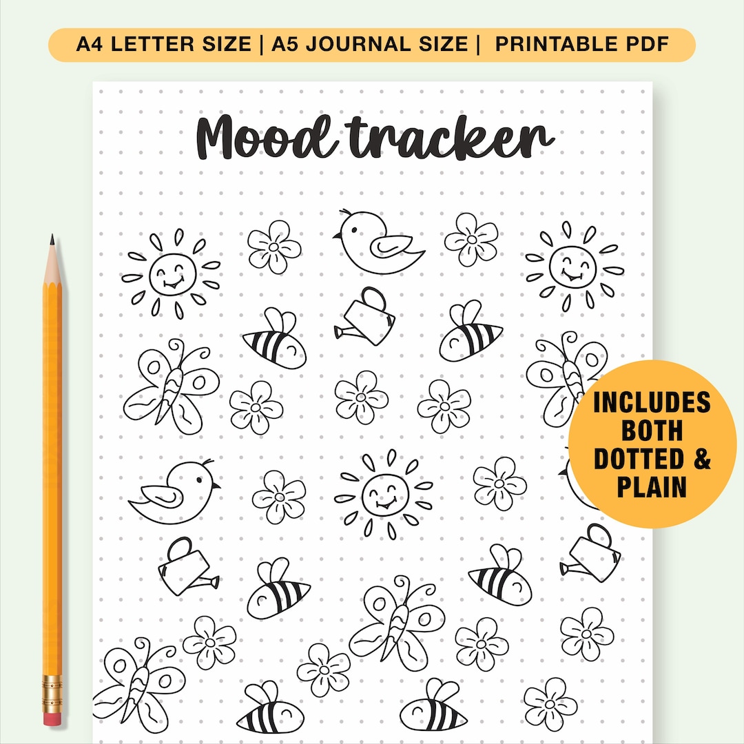 Nature Mood Tracker PRINTABLE Journal Page Planner Page Feelings ...