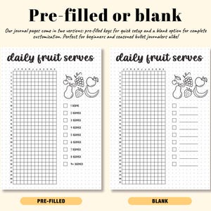 Yearly Fruit Tracker, Journal Page Printable, Fruit & Veg Habit Tracker ...