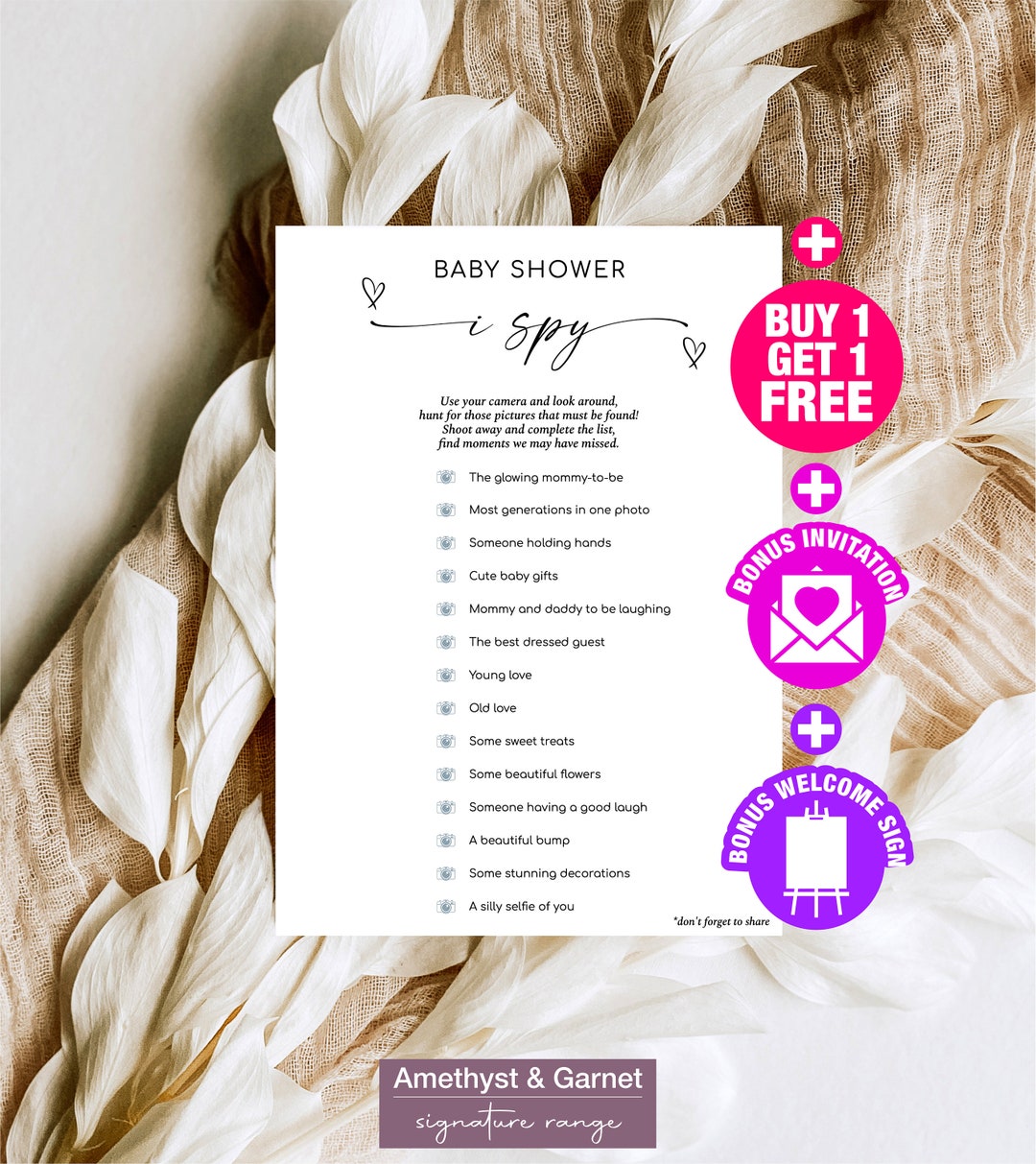 Baby Shower I Spy, Baby Shower Game, Gender Neutral Shower, Editable ...