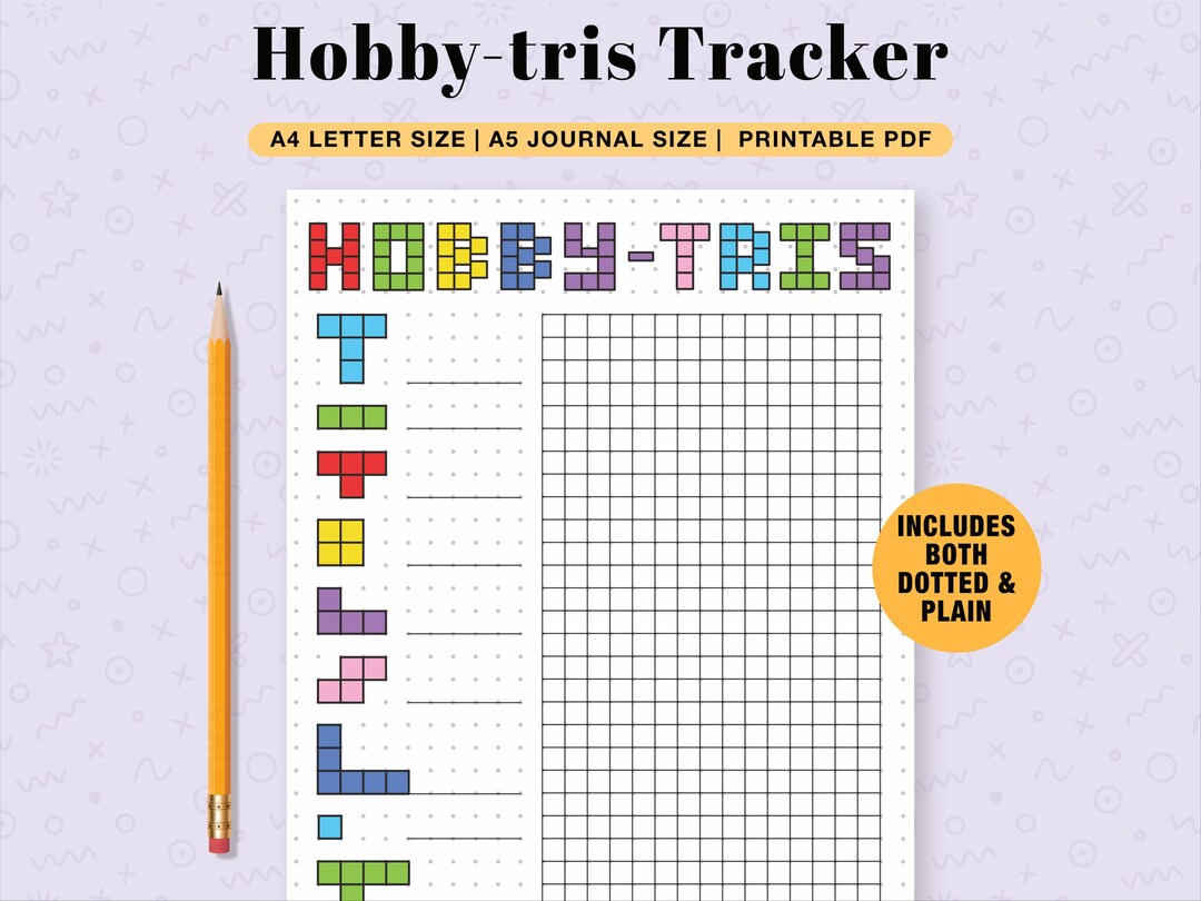Hobby-tris Hobby Tracker Printable Journal Page Wellness Tracker Daily ...