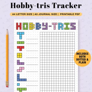 Hobby-tris Hobby Tracker Printable Journal Page Wellness Tracker Daily ...