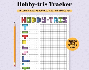 Hobby Tracker Printable Journal Page Wellness Tracker Daily Activity ...