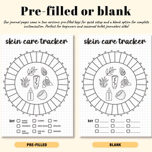 Monthly Skin Care Tracker Printable Journal Page Self Care Tracker ...