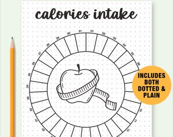Daily Calorie Tracker, Printable Calories Journal, A4/a5/letter/half ...
