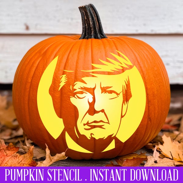 Trump Printable Pumpkin Stencil - Etsy
